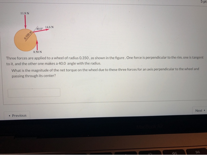 Solved 40,0° 146N SON Three forces are applied to a wheel of | Chegg.com