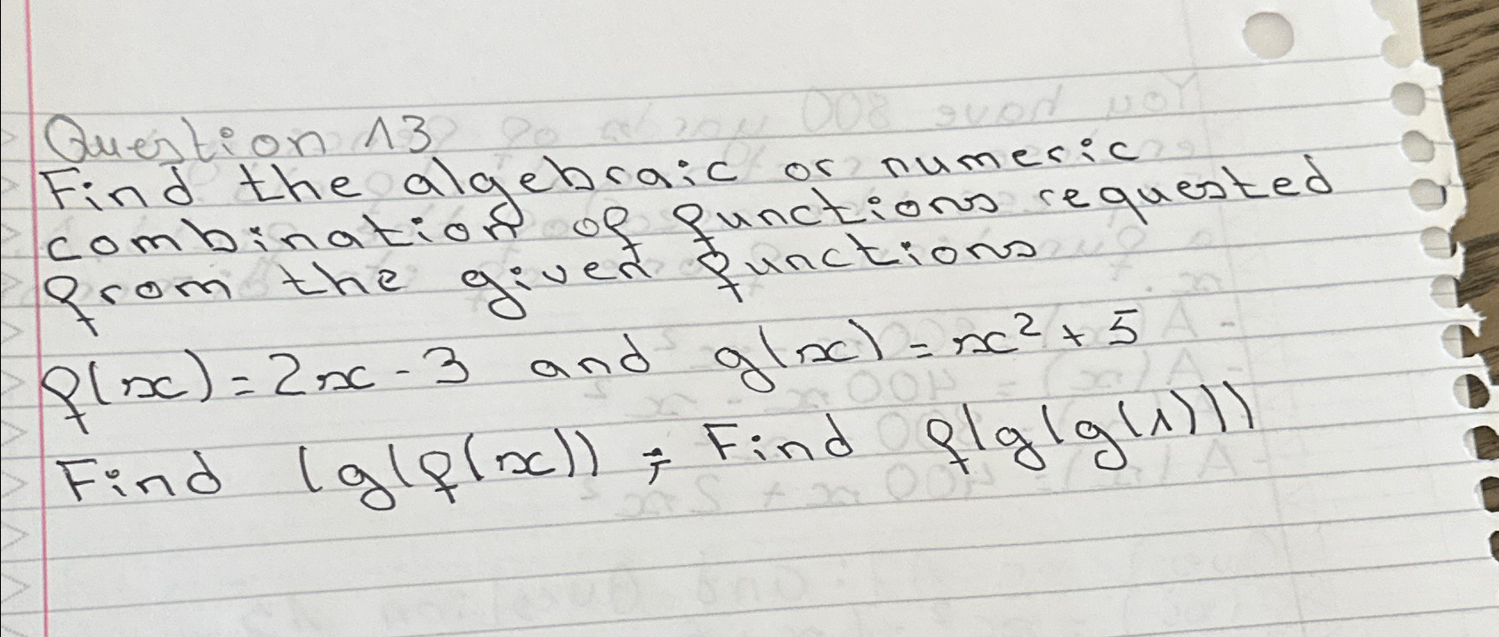 Solved Question 13Find the algebraic or numeric combination | Chegg.com