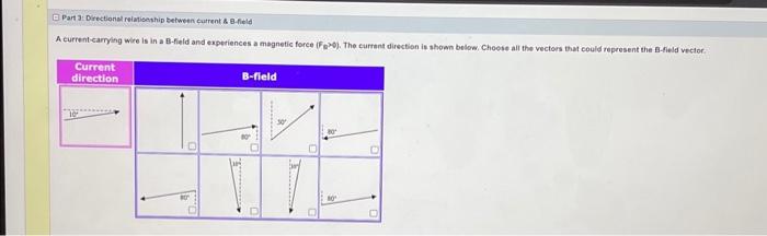 Solved Part 1: Directional relationship between 8.field \& | Chegg.com