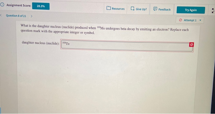 Solved Assignment Score: 28.3% Resources [ Give Up? Feedback | Chegg.com