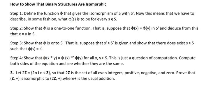 Solved How To Show That Binary Structures Are Isomorphic 4985
