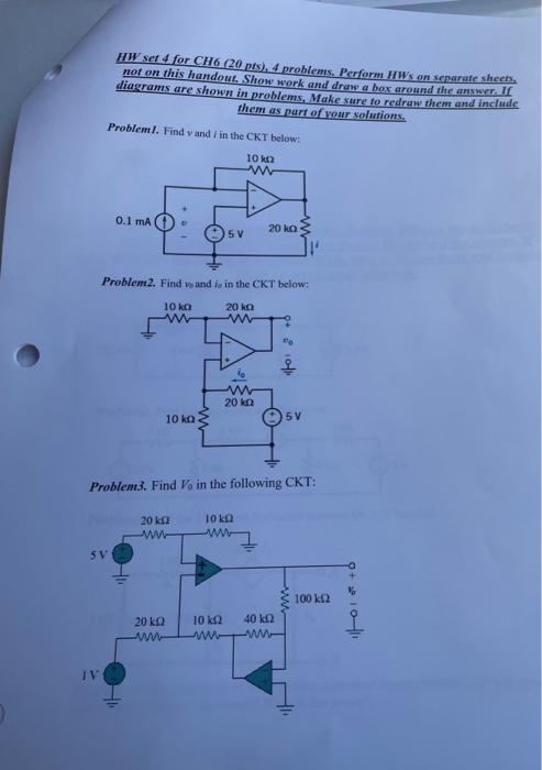 Solved HW set 4 for CH6 (20 pts), 4 problems, Perform HWs on | Chegg.com