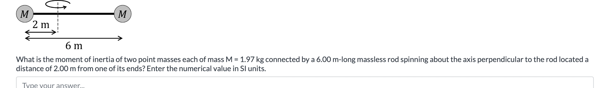 Solved What is the moment of inertia of two point masses | Chegg.com
