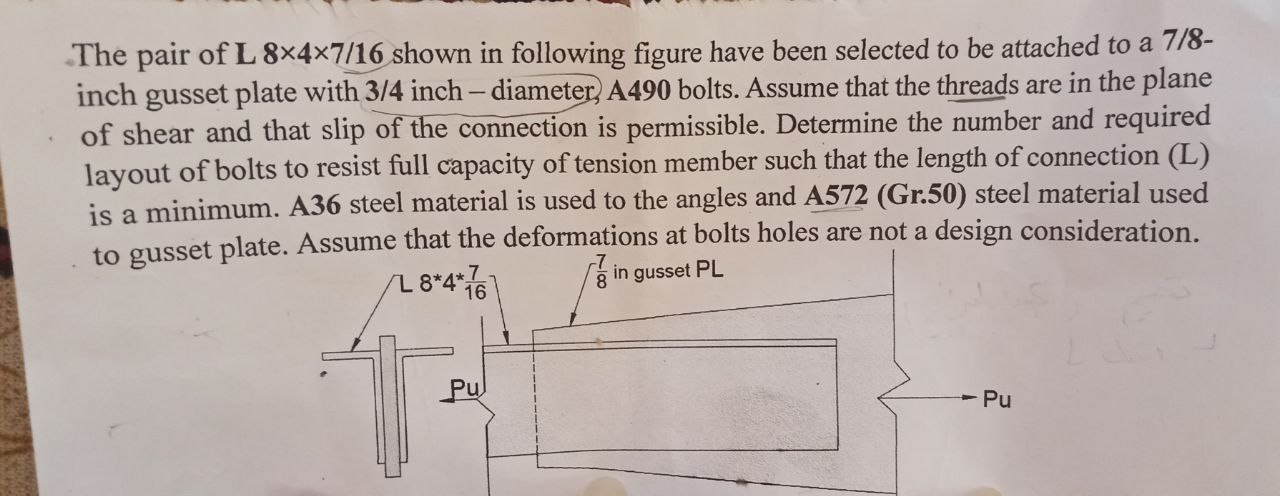 Solved The pair of L8×4×716 ﻿shown in following figure have | Chegg.com