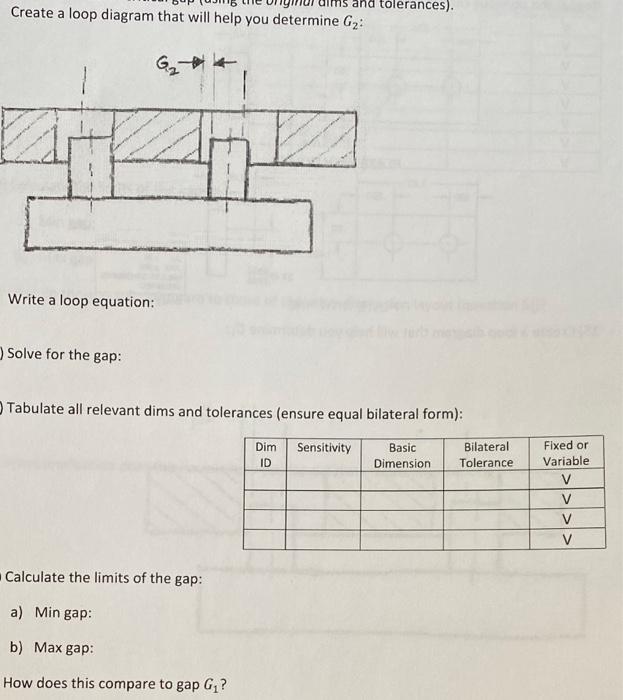 and tolerances). Create a loop diagram that will help | Chegg.com