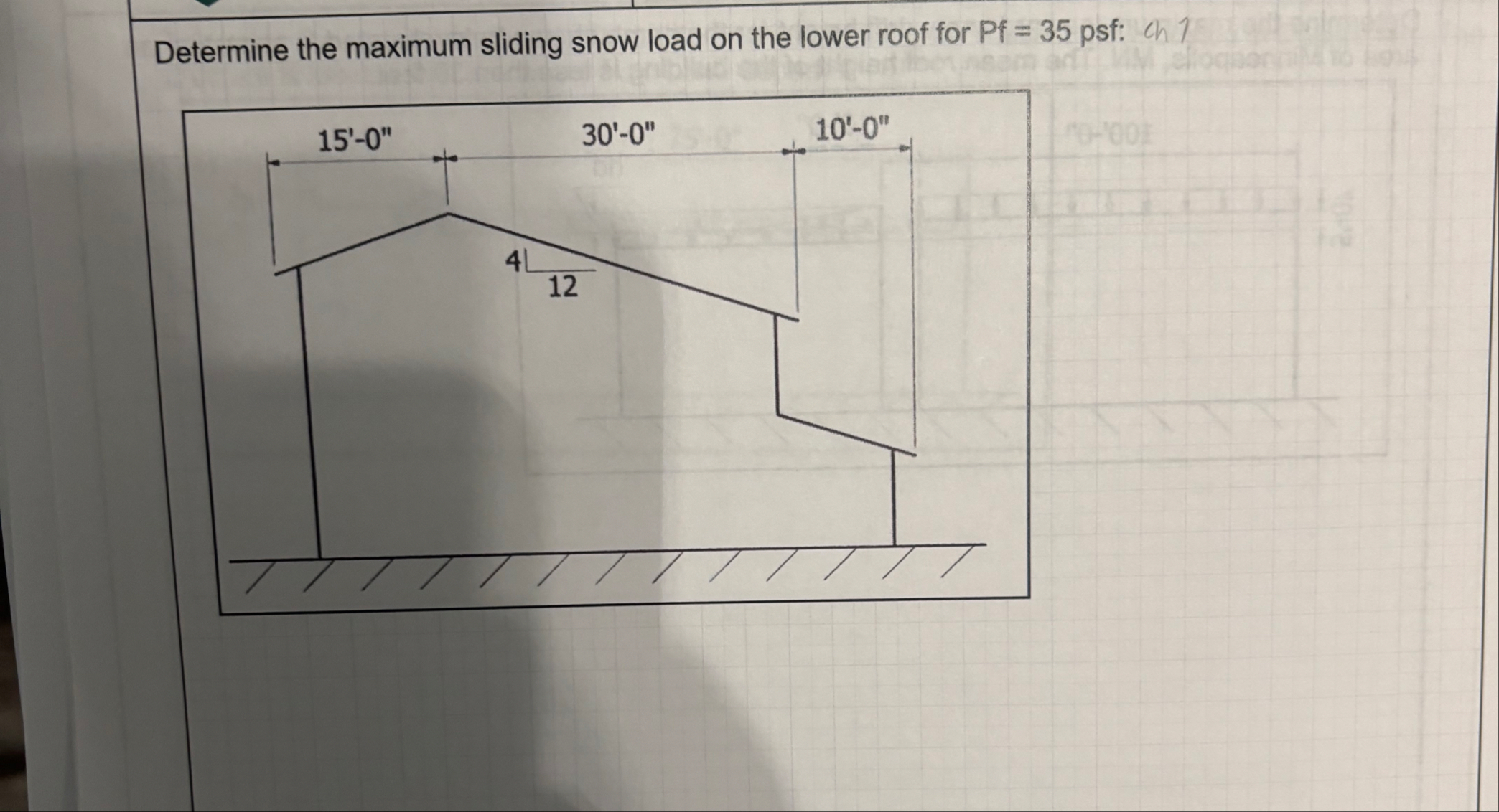 Solved Determine the maximum sliding snow load on the lower | Chegg.com
