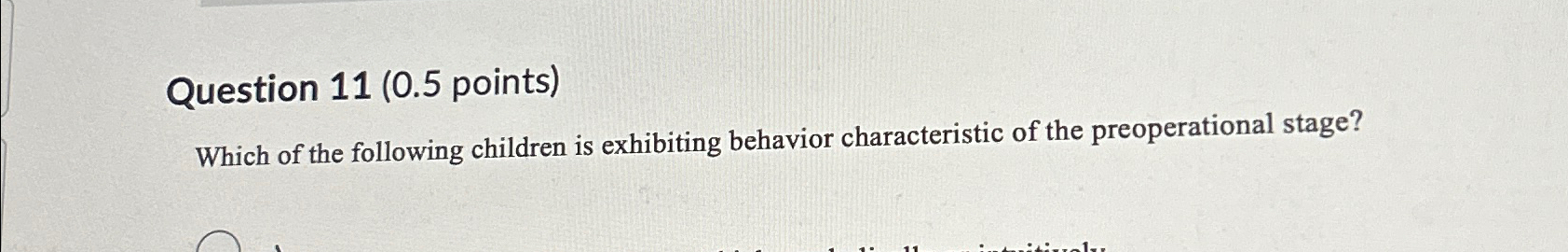 Solved Which of the following children is exhibiting | Chegg.com