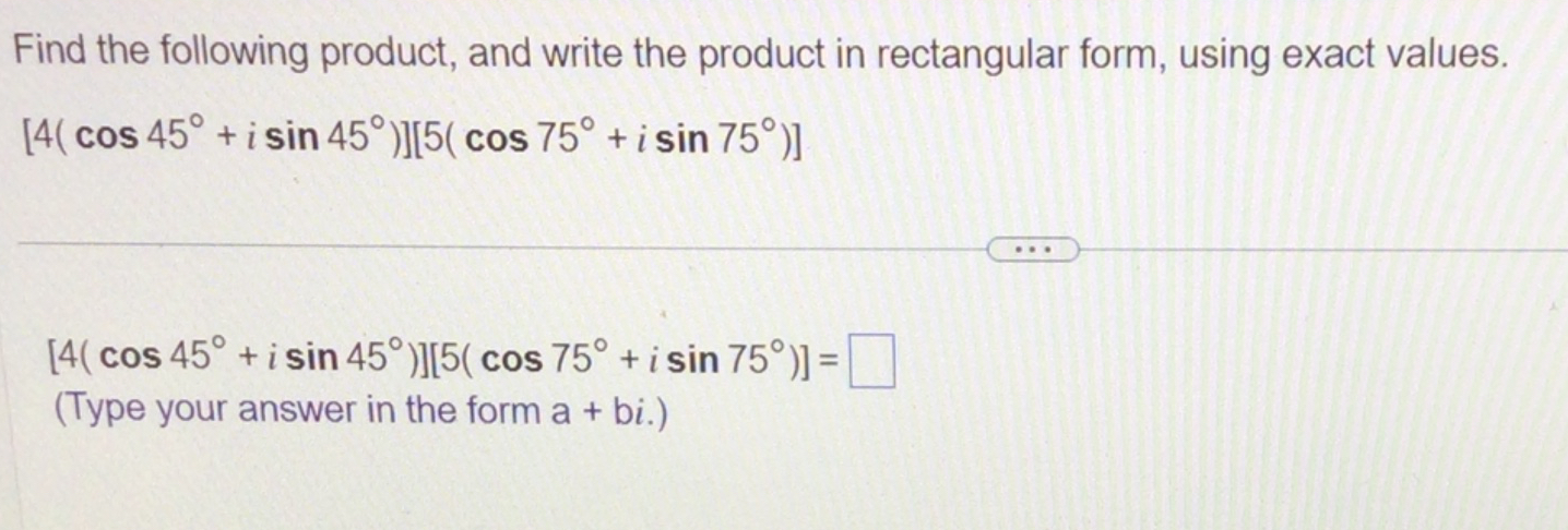 Solved Find the following product, and write the product in | Chegg.com