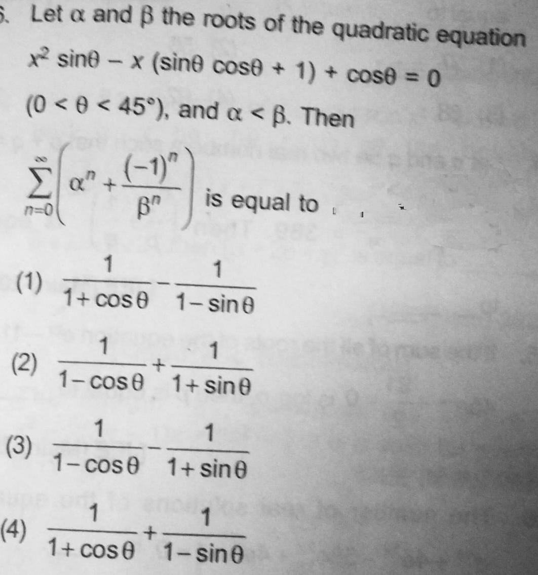 Solved Let α and β the roots of the quadratic equation | Chegg.com