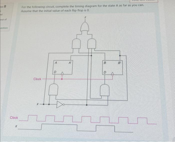 Solved For the following circuit, complete the timing | Chegg.com
