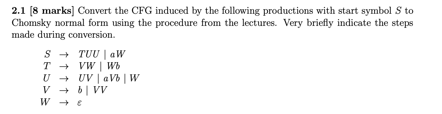Solved Convert the CFG induced by the following productions | Chegg.com