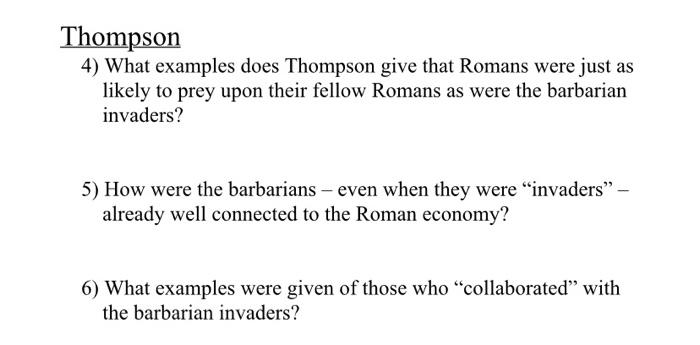 Thompson 4) What examples does Thompson give that | Chegg.com
