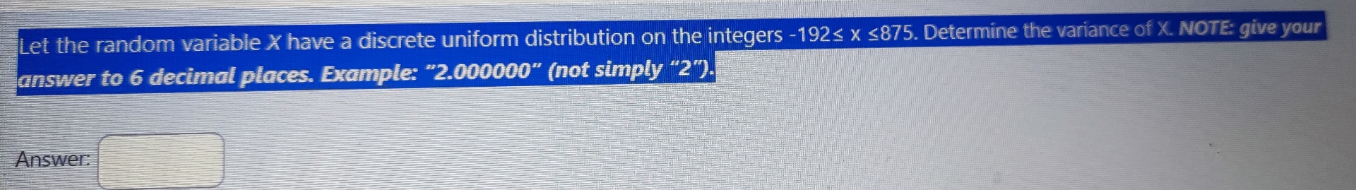 Let the random variable x ﻿have a discrete uniform | Chegg.com