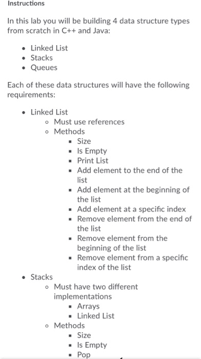 Solved Instructions In this lab you will be building 4 data | Chegg.com