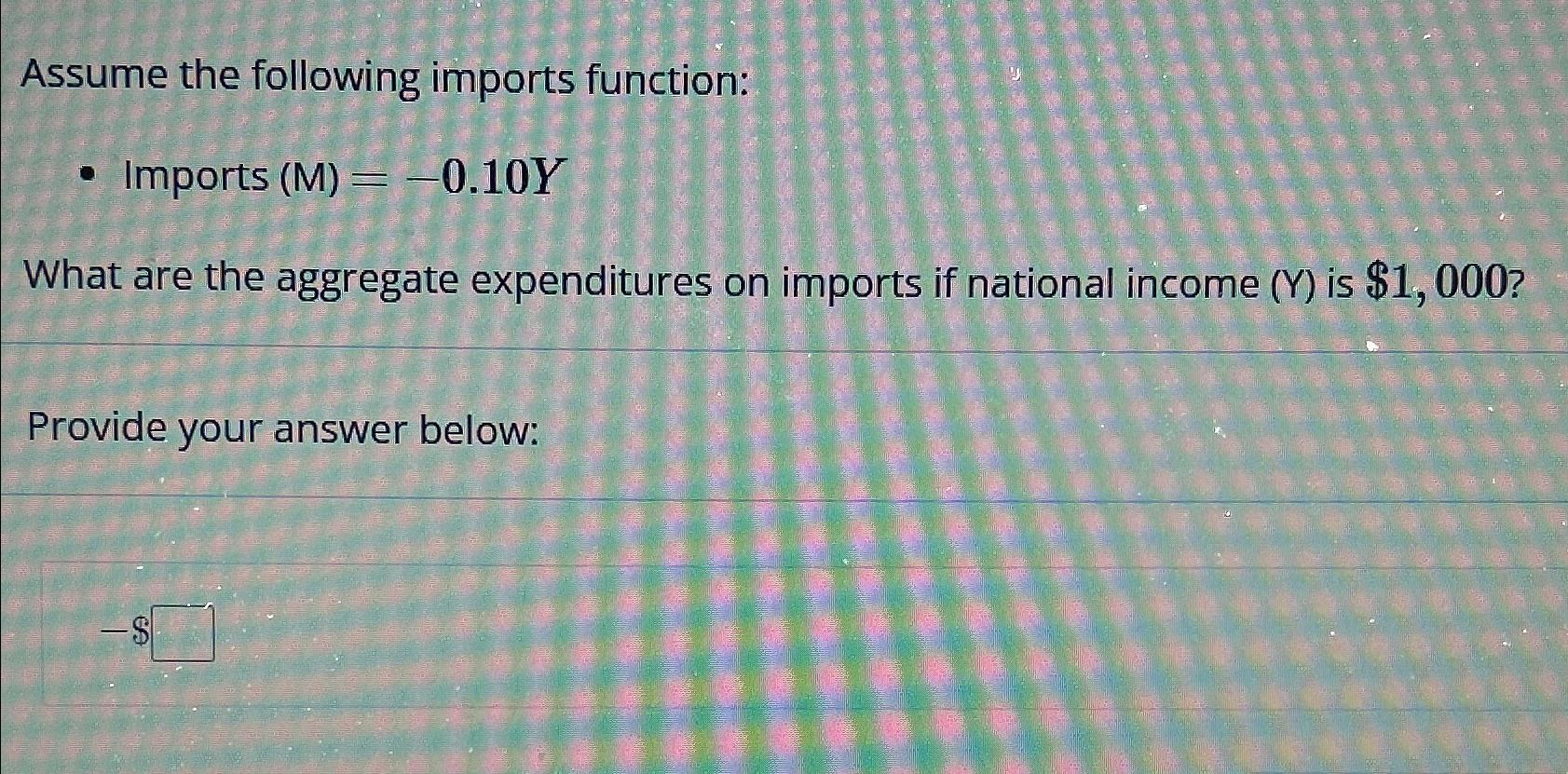 Solved Assume the following imports function:Imports | Chegg.com