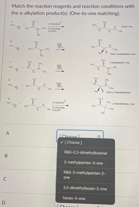 Solved Match the reaction reagents and reaction conditions | Chegg.com