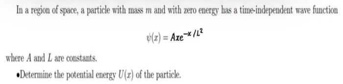 Solved In a region of space, a particle with mass m and with | Chegg.com