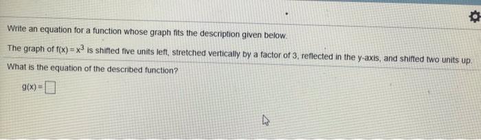 Solved Write an equation for a function whose graph fits the | Chegg.com