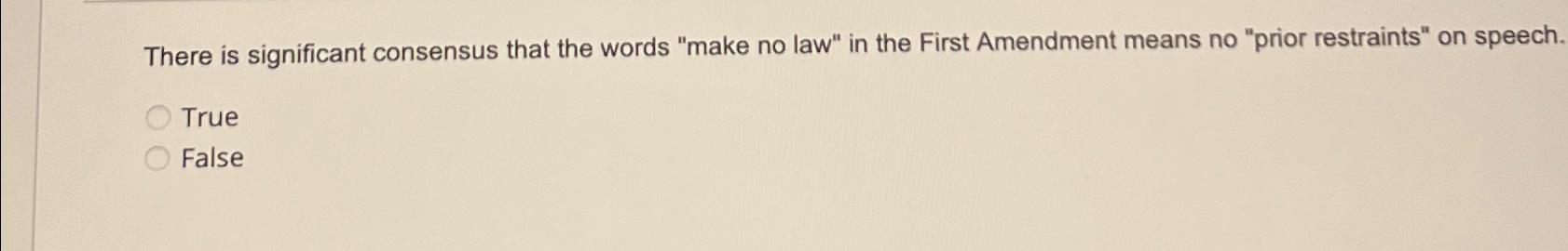 Solved There is significant consensus that the words "make | Chegg.com