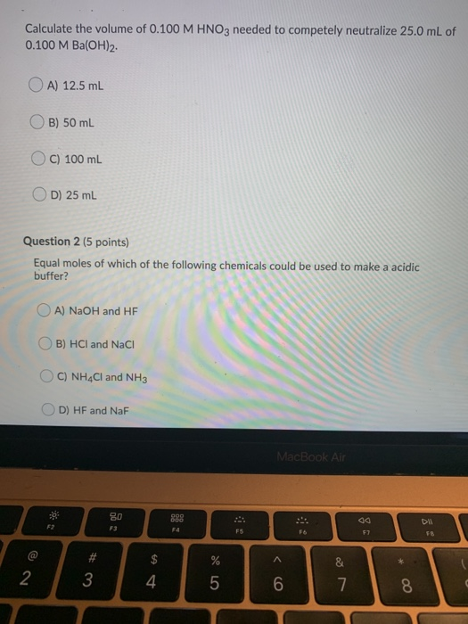 Solved Calculate the volume of 0.100 M HNO3 needed to | Chegg.com