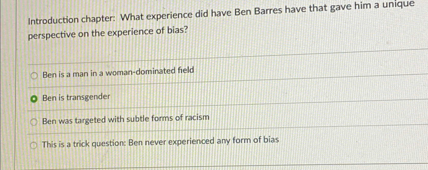 Solved Introduction chapter: What experience did have Ben | Chegg.com