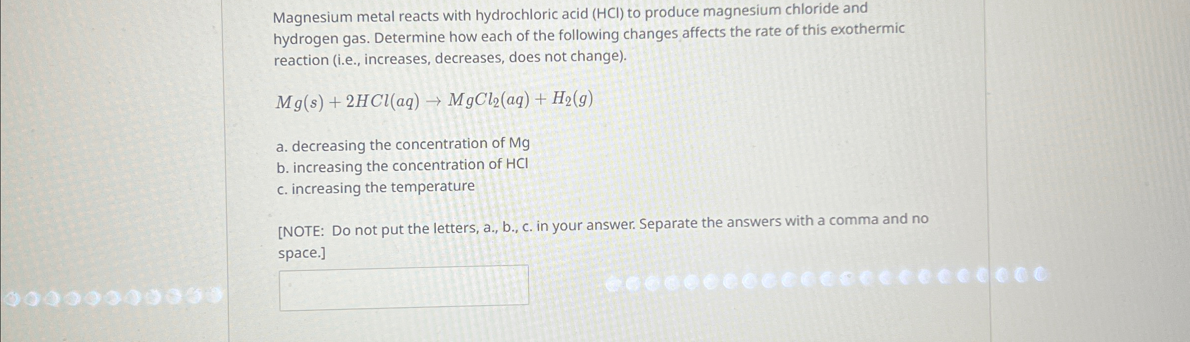 Solved Magnesium metal reacts with hydrochloric acid (HCl) | Chegg.com