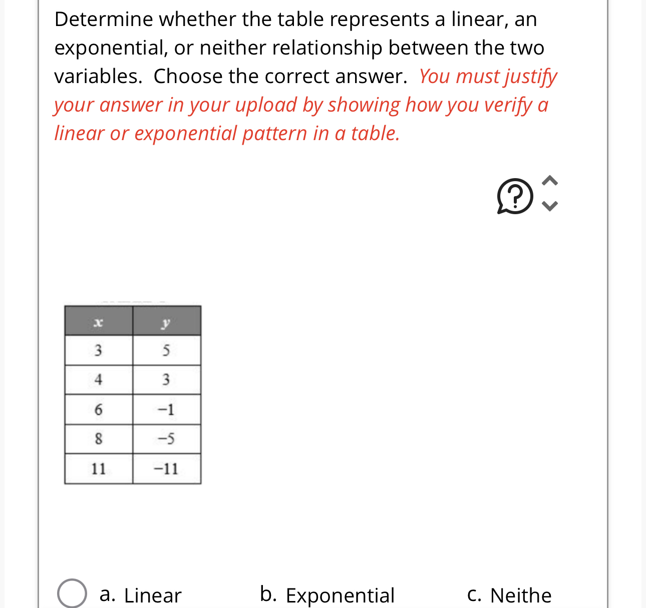 Solved Determine whether the table represents a linear, an | Chegg.com