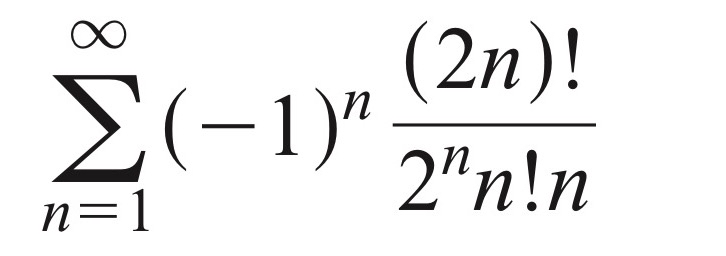 ∑n=1∞(-1)n(2n)!2nn!n ﻿ We need to check whether it | Chegg.com