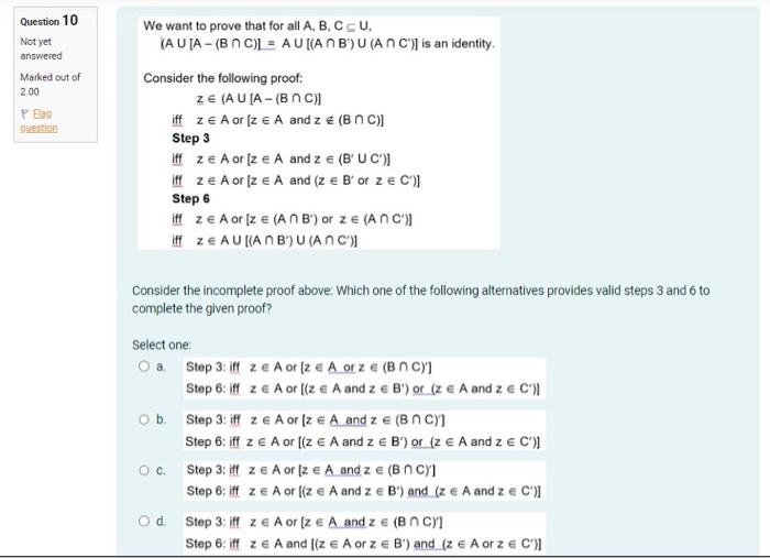 Solved Consider the following sets, where U represents a | Chegg.com