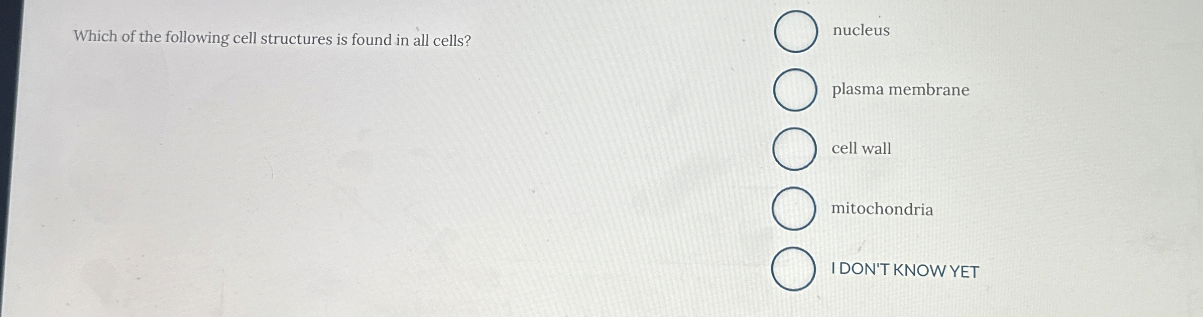 Solved Which of the following cell structures is found in | Chegg.com