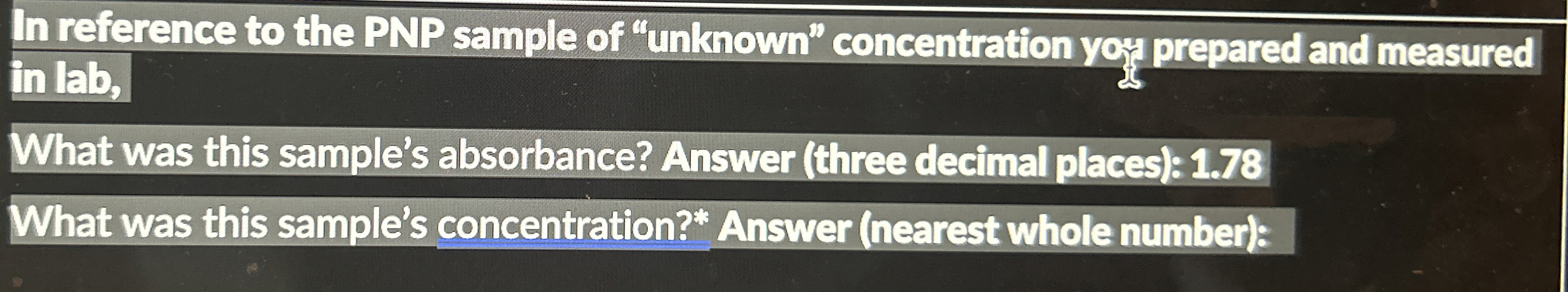 Solved In reference to the PNP sample of "unknown" | Chegg.com