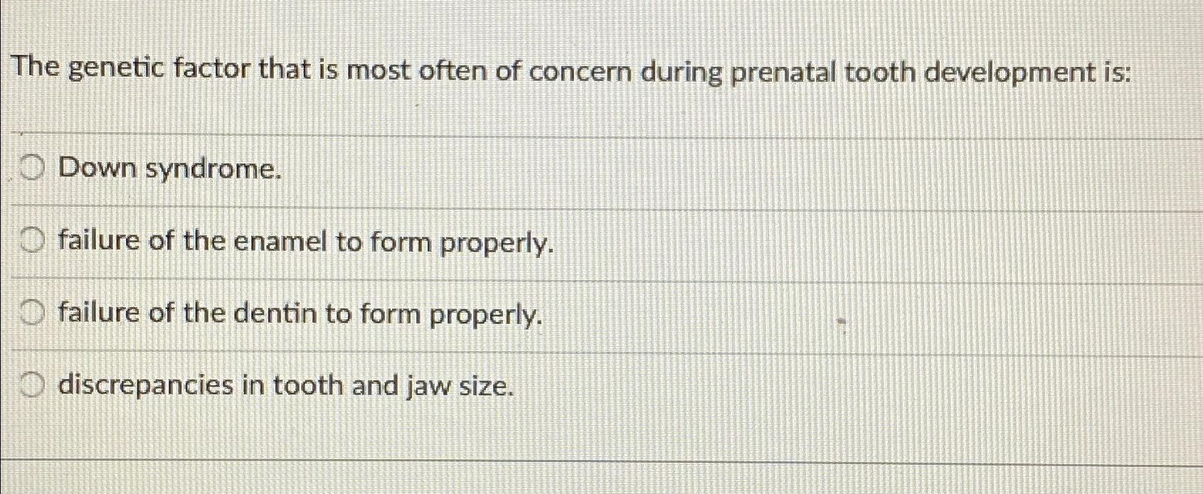Solved The genetic factor that is most often of concern | Chegg.com