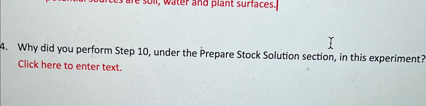 Solved Why did you perform Step 10, ﻿under the Prepare Stock | Chegg.com