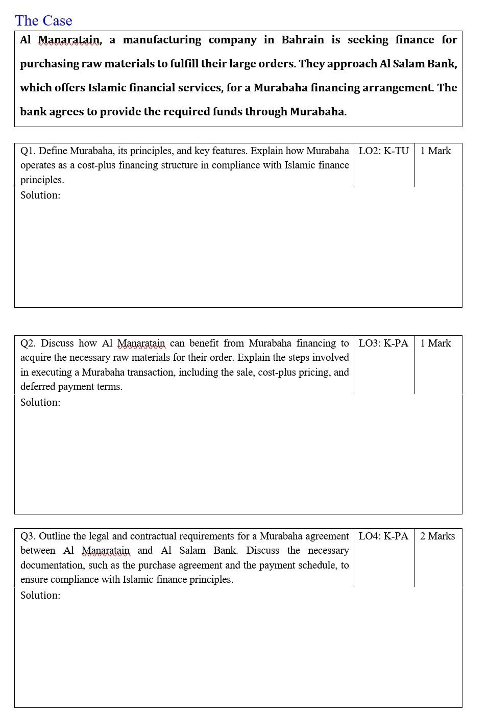 Solved Al Manaratain, a manufacturing company in Bahrain is | Chegg.com