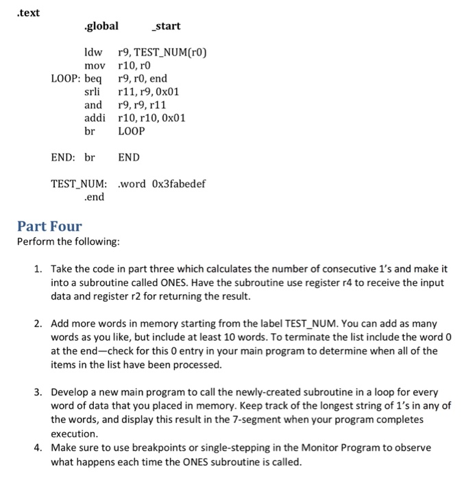 Part Three In this part you will implement a Nios Il | Chegg.com
