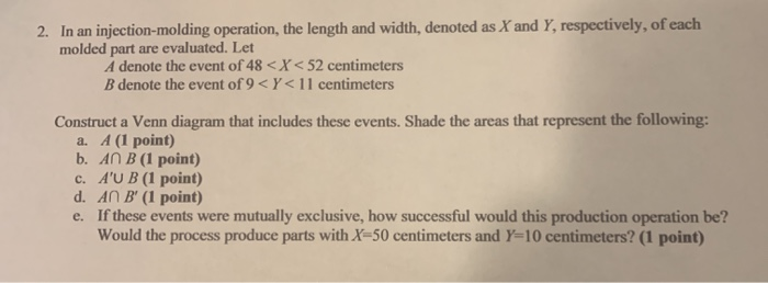 Solved 2. In an injection-molding operation, the length and | Chegg.com