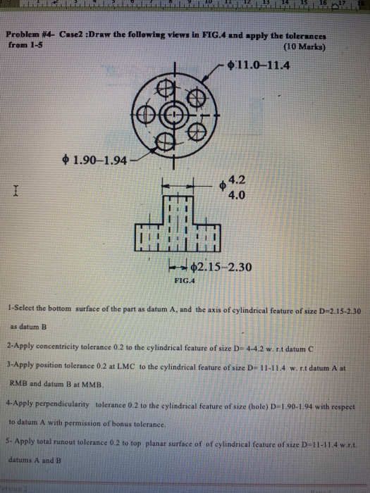 Solved 1)-What does feature control frame labeled "P" apply | Chegg.com