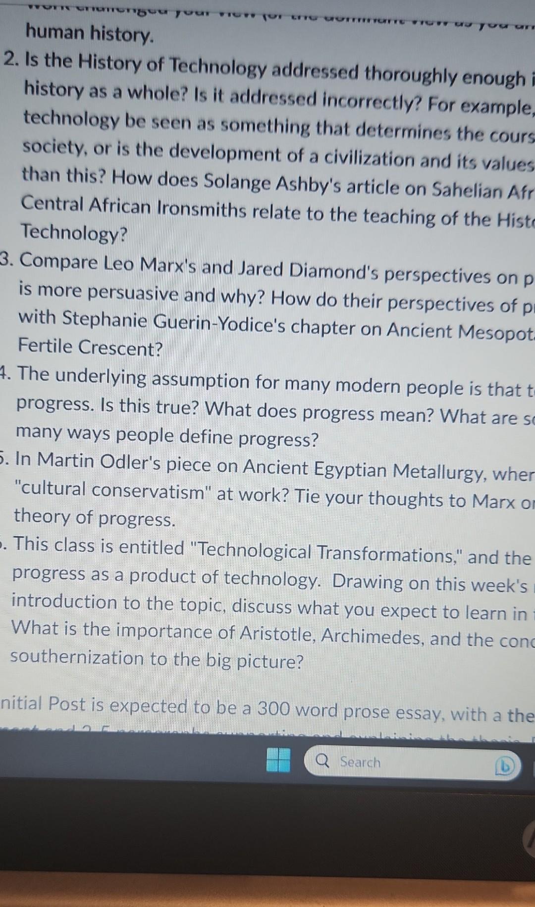 2. Is the History of Technology addressed thoroughly | Chegg.com