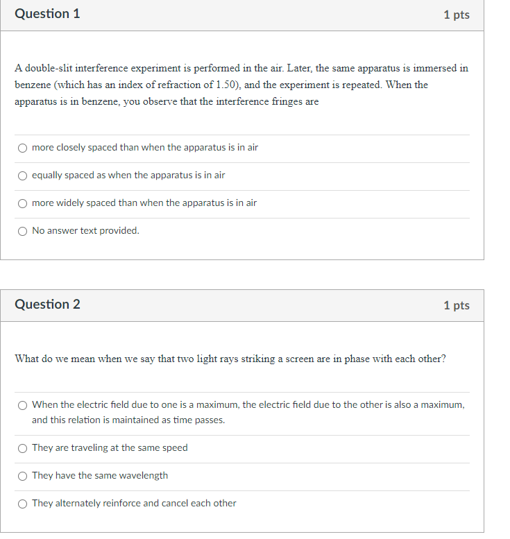 Solved Question 1A double-slit interference experiment is | Chegg.com