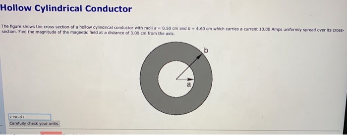 Solved Hollow Cylindrical Conductor The figure shows the | Chegg.com