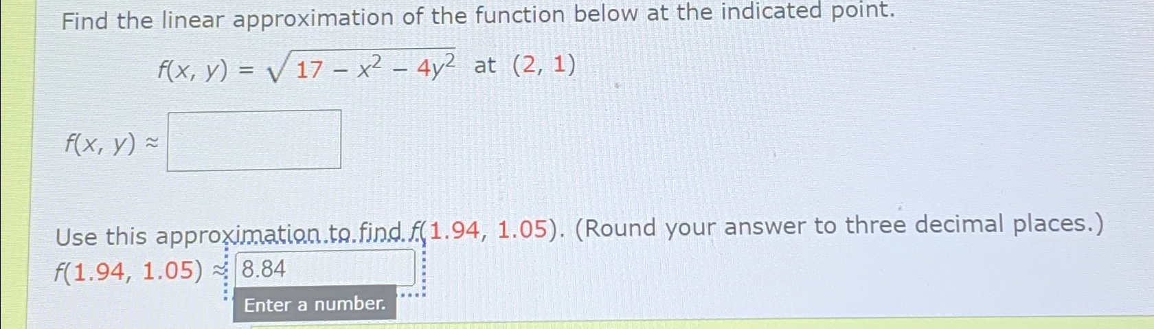 Solved Find the linear approximation of the function below | Chegg.com