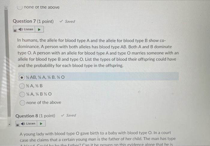 Solved Question 5 (1 point) Saved Listen Give that cystic | Chegg.com