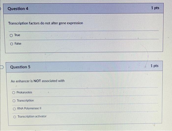 Solved Transcription factors do not alter gene expression | Chegg.com