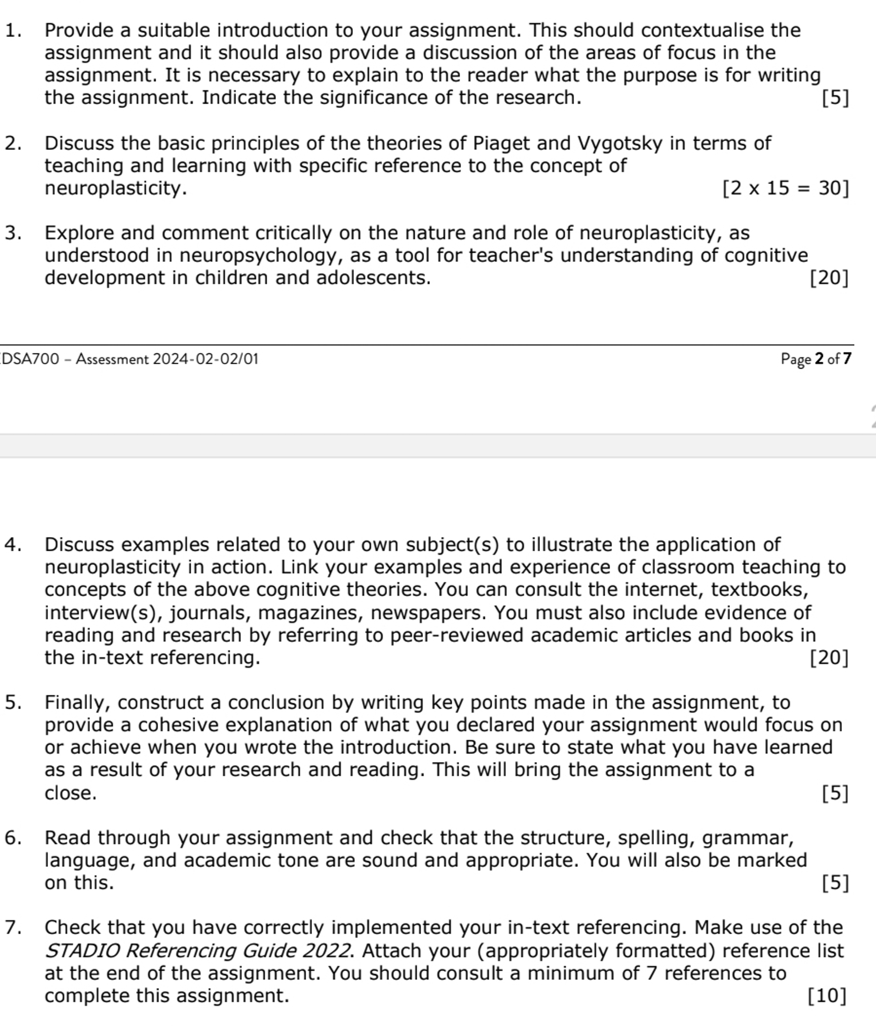 Solved the assignment. Indicate the significance of the | Chegg.com