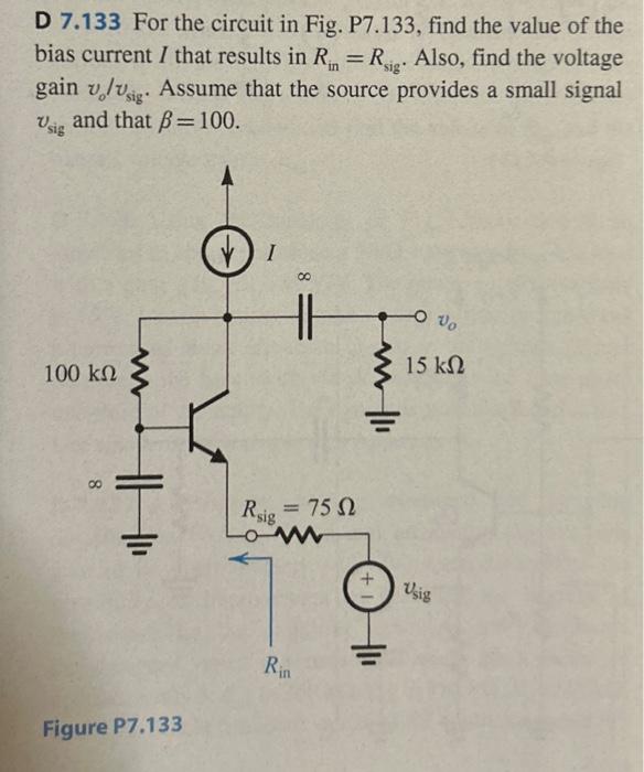 Solved D 7.133 For the circuit in Fig. P7.133, find the | Chegg.com