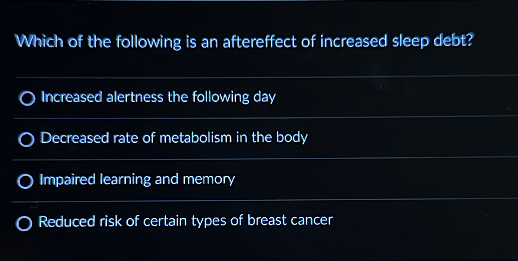 Solved Which of the following is an aftereffect of increased | Chegg.com