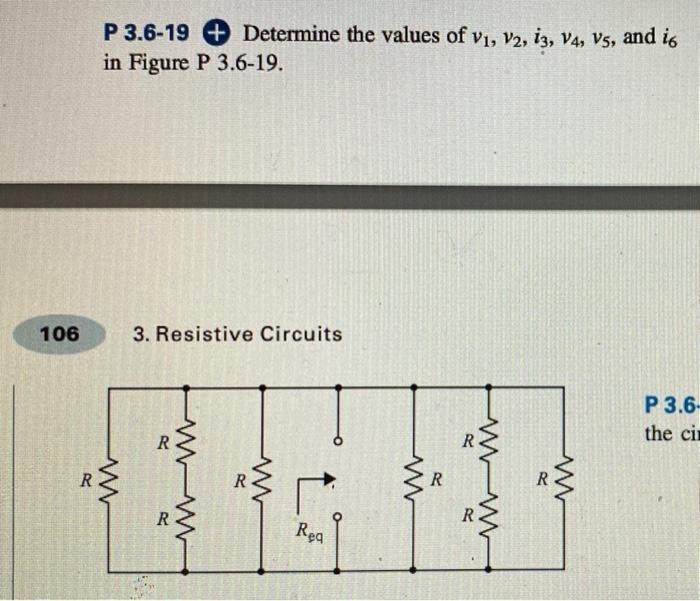 Solved P 3.6-19 + Determine the values of V1, V2, i3, V4, | Chegg.com