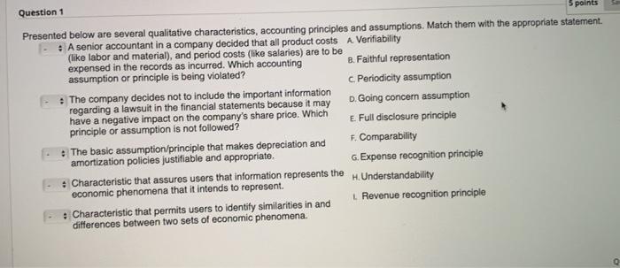 Solved Presented below are several qualitative | Chegg.com