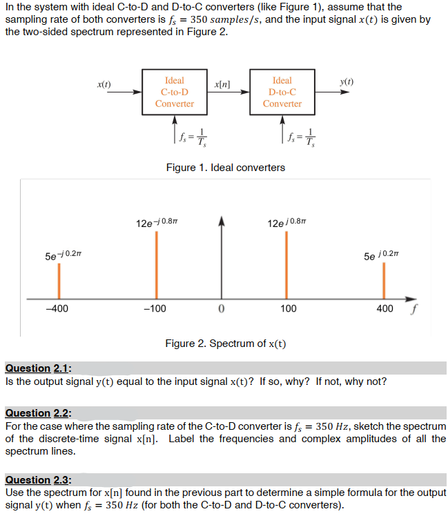 Solved In the system with ideal C-to-D and D-to-C converters | Chegg.com