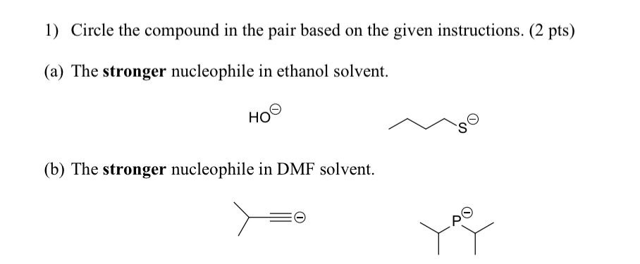 Solved Circle the compound in the pair based on the given | Chegg.com